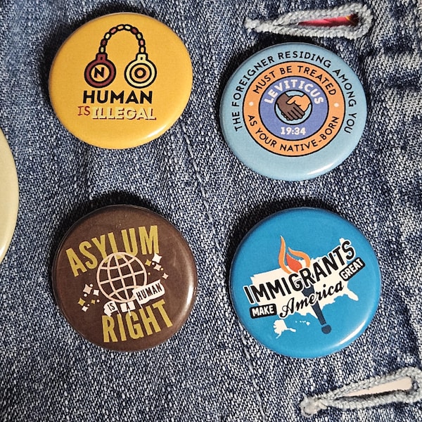 Pro-immigrant Pinback Button Badges (1.25in / 3.17cm) – Immigrants Make ...