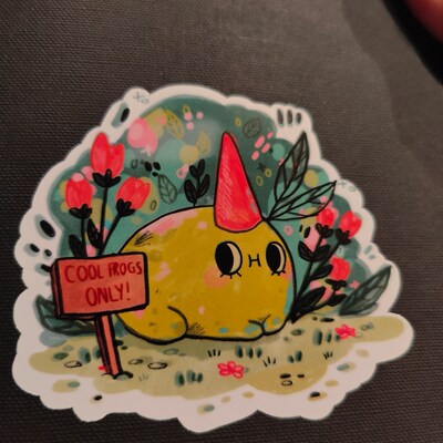 Cool Frog Vinyl Sticker, Waterproof Sticker, Realistic Frog Sticker ...
