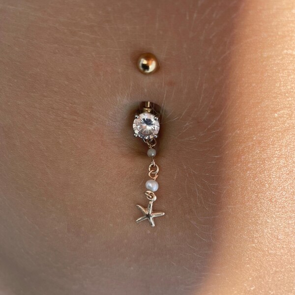 Crystal Belly Rings, Hippie Belly Button Rings, GOLD, Choose Your ...