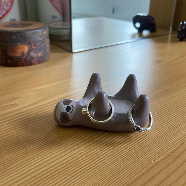 Sloth Ring Holder - Clay Sloth Ornament - Sloth Figurine - Sloth ...