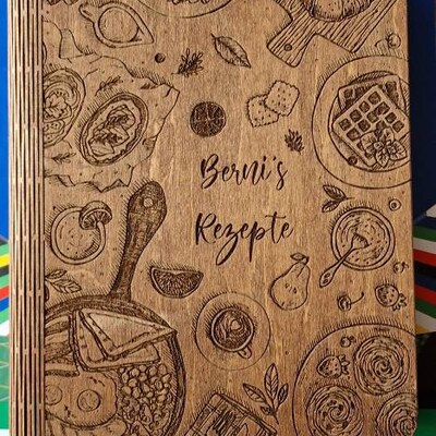 Personalized Wooden Recipe Book Binder Custom Journal Cookbook Notebook ...