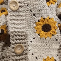 Knit Daisy Smiley Face Cardigan for Baby Toddler, Kids Sweater,chunky ...