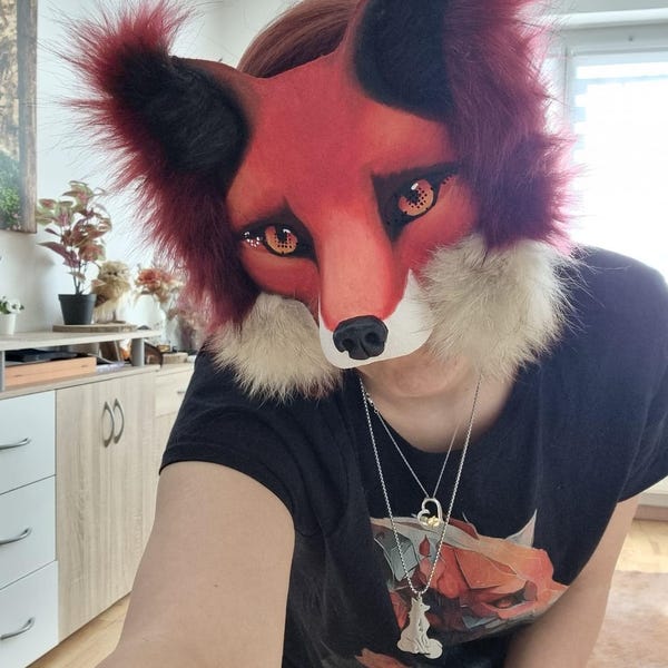 Fox Mask Handcrafted for Cosplay Quadrobics Furry Unique Animal Costume ...