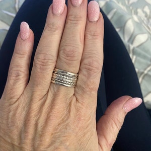 Gold and Silver Rings 3 Stacking Rings 14k Gold Sterling | Etsy