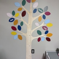 Tree Growth Chart, Kids Wooden Height Chart, Play Room Wall Decor, Tree ...
