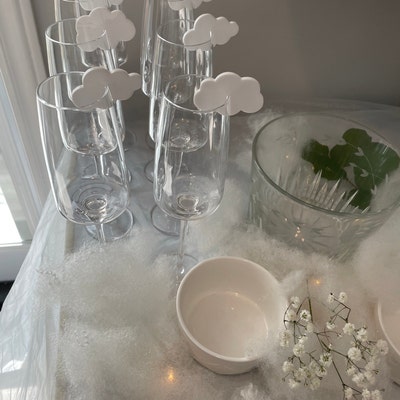 10 Cloud Glass Charm Head in the Cloud Drink Topper Glass Drink Tag ...