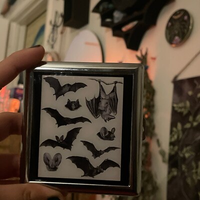 Victorian Bat Cigarette Case Business Card ID Holder Wallet Bats Goth ...