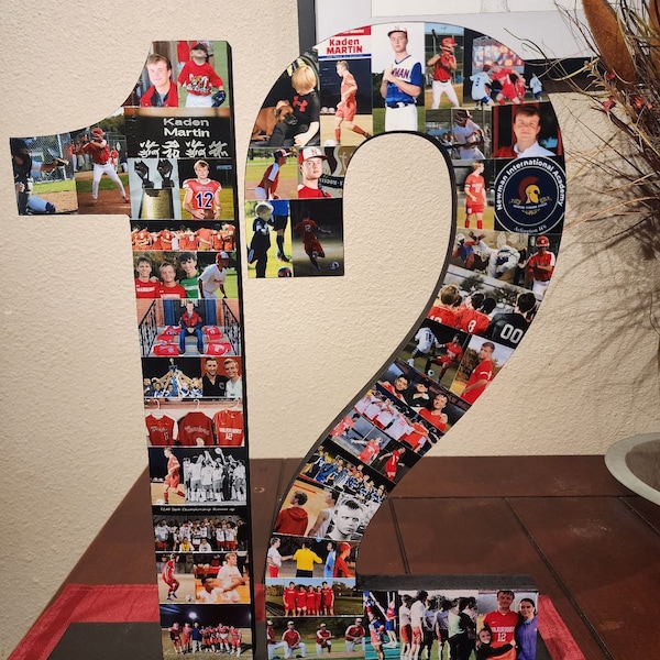 Wooden Number Photo Collage(2 Numbers/ NEW STYLE) - Etsy