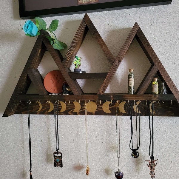 Large Triangle Shelf Jewelry Hanger - 30 Hooks - Etsy