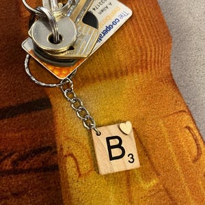 Scrabble Tile Keyring With Tiny Heart on the Front Personalised Initial ...