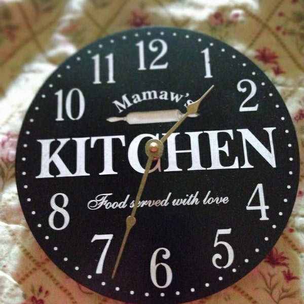 Personalized Kitchen Wall Clock- Black Kitchen Clock - Etsy
