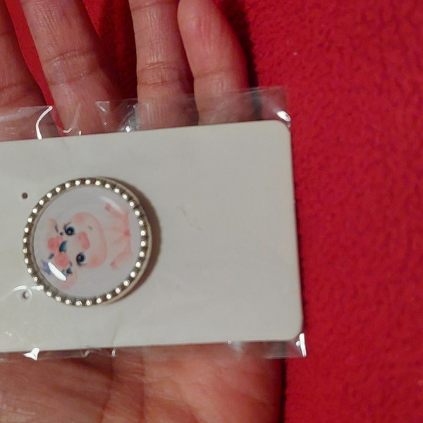 Cute Pig Lapel Pin With Tie Tack Back - Choice of Style 25 or 18mm ...