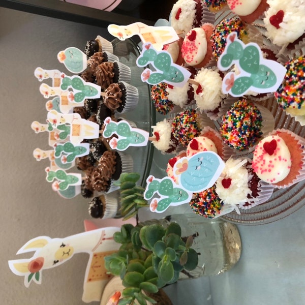 Llama Cactus Mountain Party Printable Digital Download, PDF, PNG Clip ...
