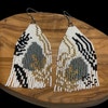 Buffalo Tartan Plaid Deer Beaded Earrings Pattern Brick Stitch + Fringe ...