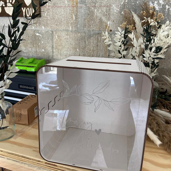 Wedding Guest Book Alternative, Clear Glass Drop Box Sign, Unique ...