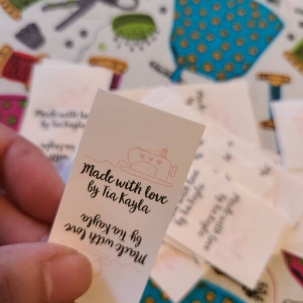 Custom Name Sewing Machine Design Fabric Clothing Labels Product Tags ...