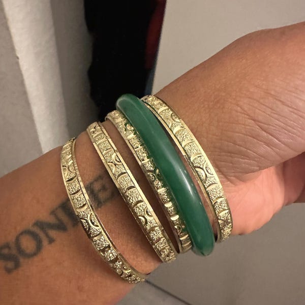 Gold Oro Laminado Bangle Bracelets 6MM - Semanario Set of 7 Bangles - Etsy