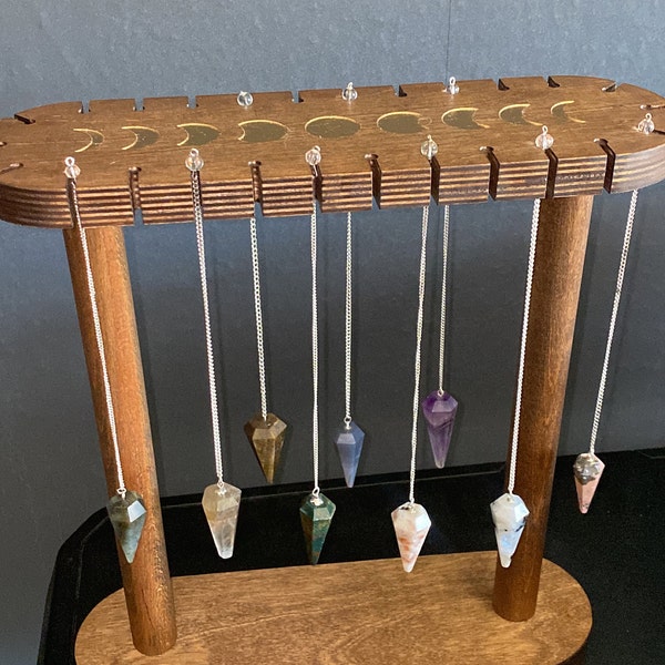 Pendulum Display Stand, Pendulum Holder With Moon Phases Engrave ...