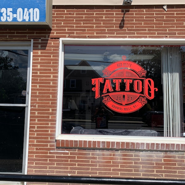 Tattoo Shop Wall Decal Tattoo Studio Sign Logo Wall Stickers Custom ...