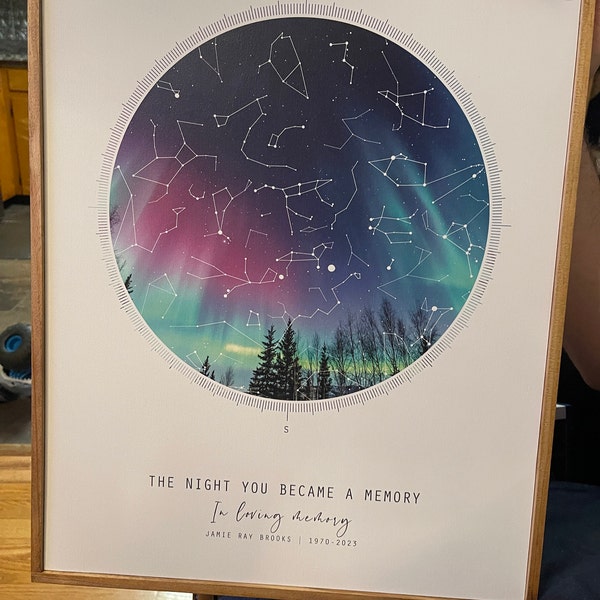 In Loving Memory Memorial Star Map Sympathy Gifts | Celebration of Life ...