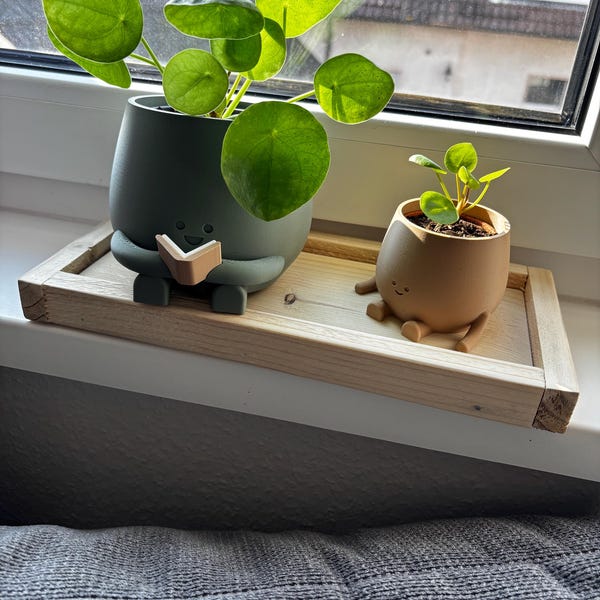 Reading Plant Pot Reading Book Lover Gift for Her Cozy Plant Pot Happy ...