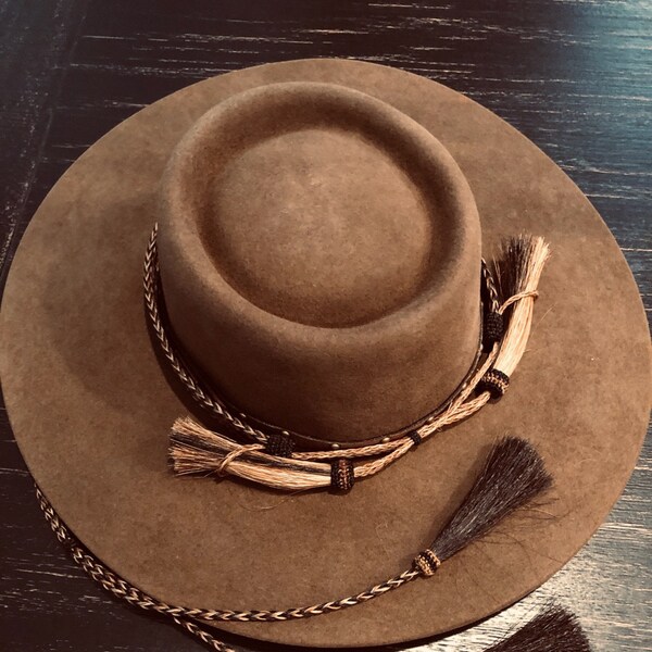 Horsehair Hat String, Cowboy Hat Stampede String, Chin Strap, Black N ...