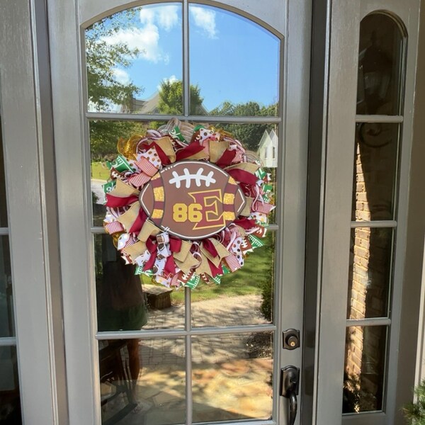 Personalized Football Door Wreath Choose Your Team and Colors: Fall ...