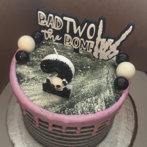 Bad Two the Bone Cake Topper | Birthday Party Decor | 2nd Birthday ...