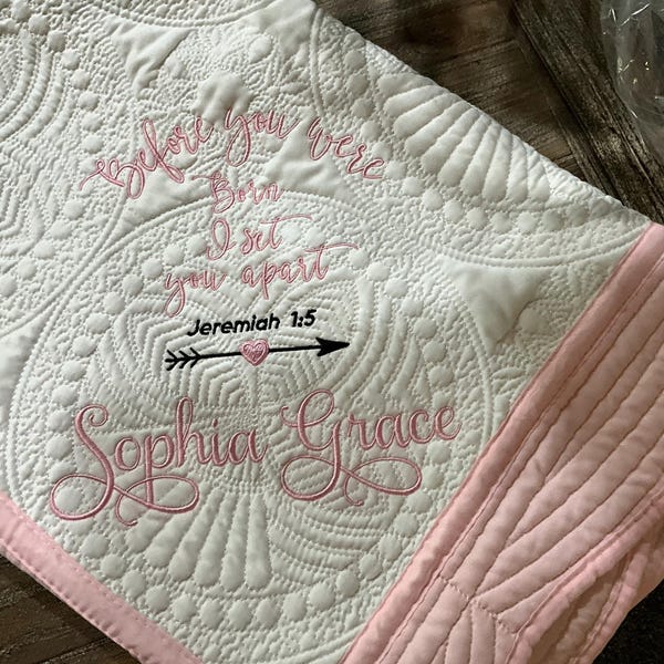 Personalized Baby Quilt for Girls, Christian Baby Quilt, Custom ...