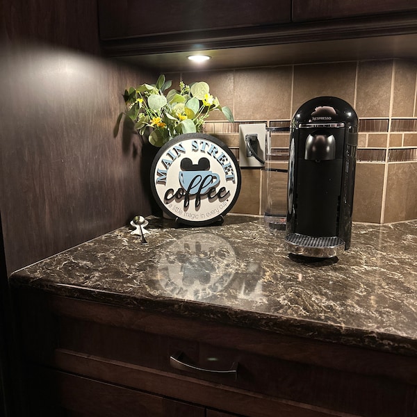 10" Main Street Coffee Sign // Disney-inspired Coffee Decor // Mickey ...