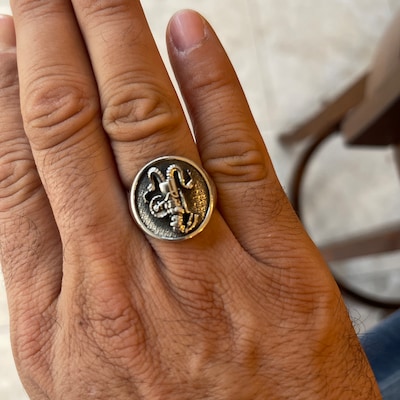 Abraxas Gnostic Gnosticism Magic Talisman Templars Handmade 3D Ring ...