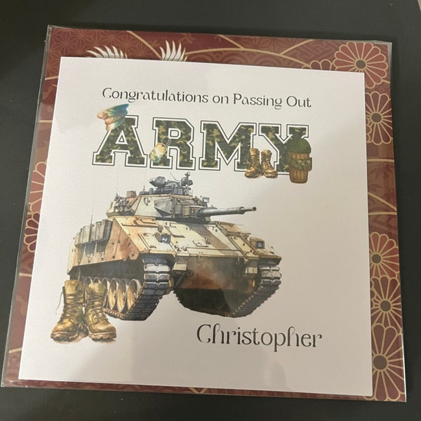 ARMY Passing Out Card-personalised-celebration Card-military-soldier ...