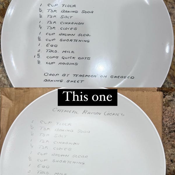 Personalized Recipe Plate, Handwriting, Handwritten Recipe, Recipe ...