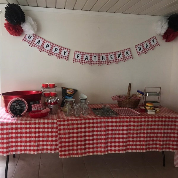 Picnic Letter Banner - Editable Printable Message Bunting, Red and ...