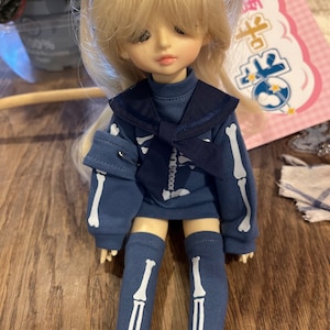 BJD HID ID75 SD17 Preorder Faux Leather Jacket/ PU Slim Pants/ Tank Top ...