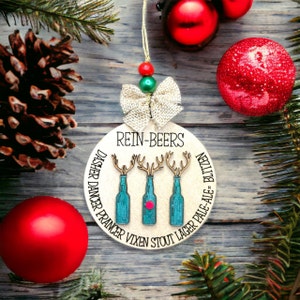 Rein-beers Funny Christmas Ornament SVG Laser File SCORE - Etsy