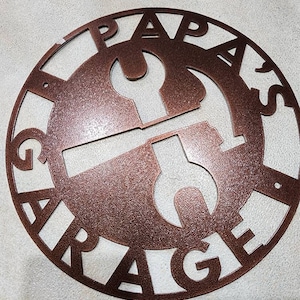 Personalized Fathers Day Sign for Dad, Papas Work Shop Metal Sign ...