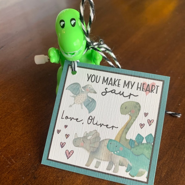 Dinosaur Valentine's Day Card for Kids Class Parties, School Valentines ...