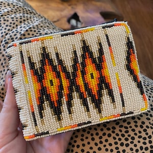 Handmade Native American Style Beaded Genuine Leather Wallet - Etsy