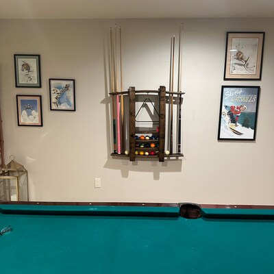 Pool Cue Rack/8 Ball Pool/cue Holder/cue Stick/pool Decor/bourbon Gifts ...