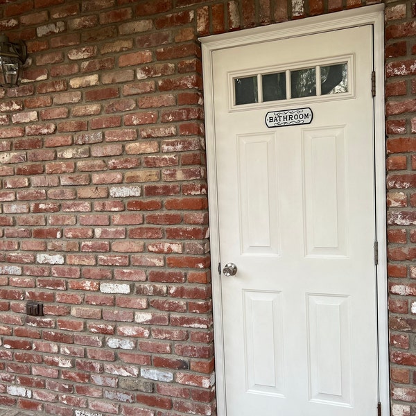 Bathroom Sign, Antique Style, Cast Iron, 10" Wide, 3" Tall, Available ...