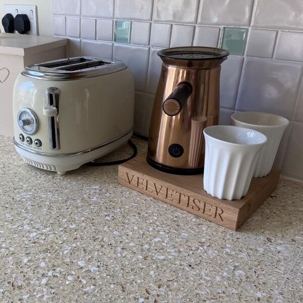 Personalised Oak Hot Chocolate Storage Board, Handmade Velvetiser ...
