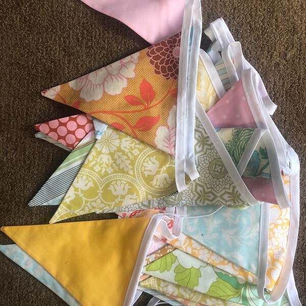Pastel Vintage Bunting, Flag Banners. Wedding, Birthday, Bedroom Decor ...