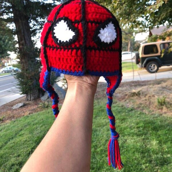 Crochet PATTERN - Spider Web Superhero Hat; Baby to Adult Size ...