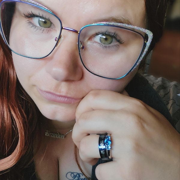 Racing Flag Ring, Checkered Flag Ring, Blue Tungsten Band With Flat ...