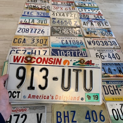 Starter Pack of 10 License Plates From 10 Different States in Craft ...