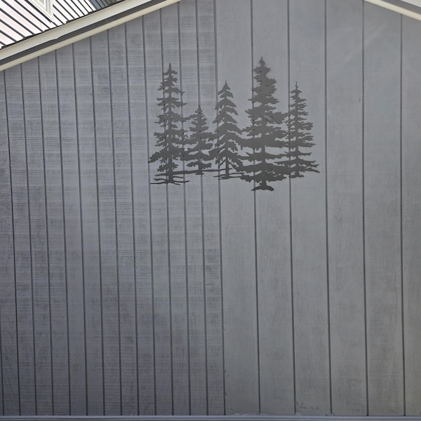 Wispy Pine Tree Metal Wall Art | Family Trees Home Decor | Steel Metal ...
