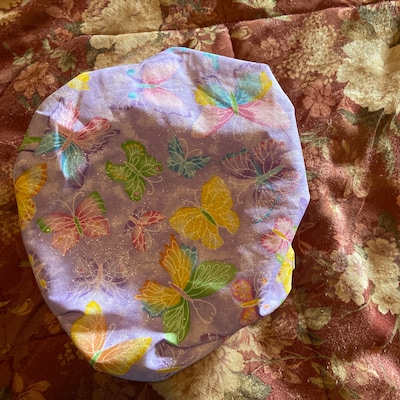 Butterfly on Purple Hair Bonnet Satin Hair Bonnet Girls Bonnet - Etsy