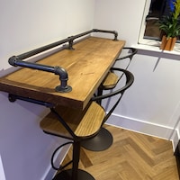 INDUSTRIAL Style BREAKFAST/DRINKS Bar Industrial Pipe Fittings Vintage ...