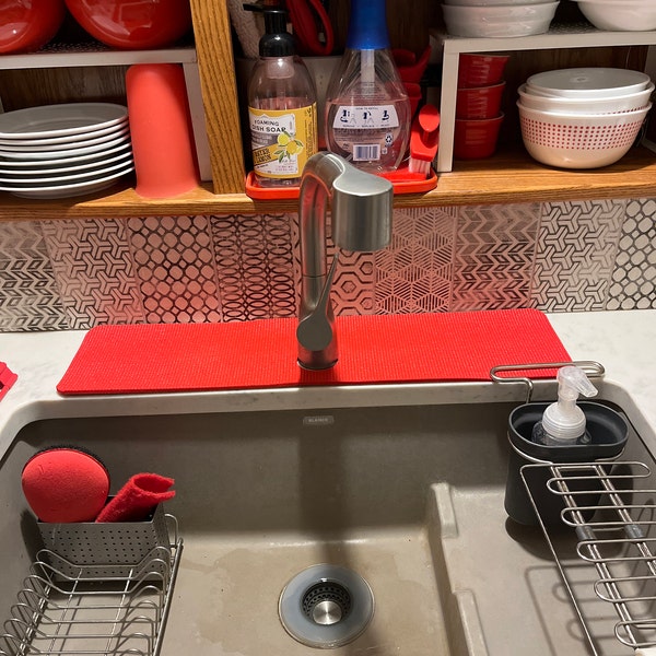 White Double SINK EDGE GUARD, Kitchen, Splash and Countertop Protector ...